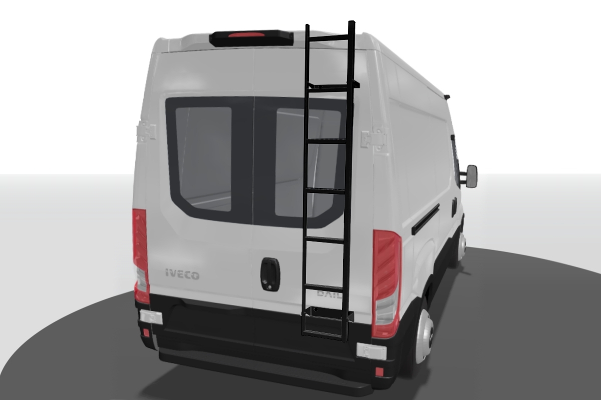 Door ladder Iveco Daily VI stainless steel black | CarParts-Expert