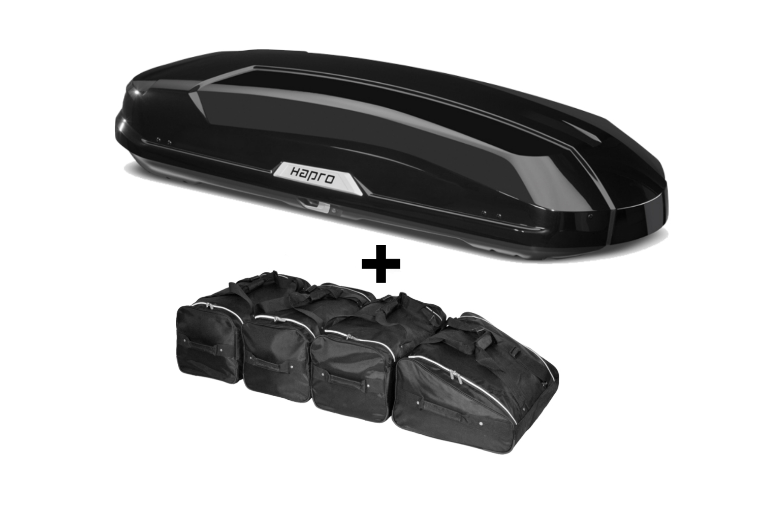 Dakkoffer Hapro Trivor 560 Brilliant Black met Car-Bags.com ...