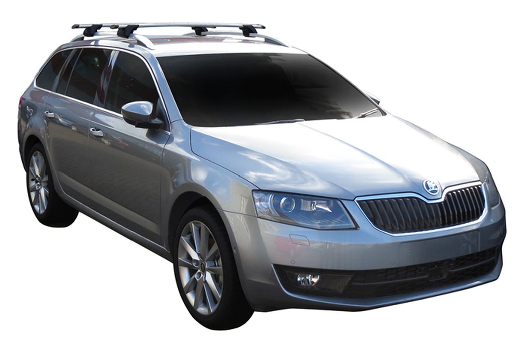Dachtrager passend fur Skoda Octavia III Scout 5E 2014 2020 Kombi Yakima Aero ThruBar Schwarz