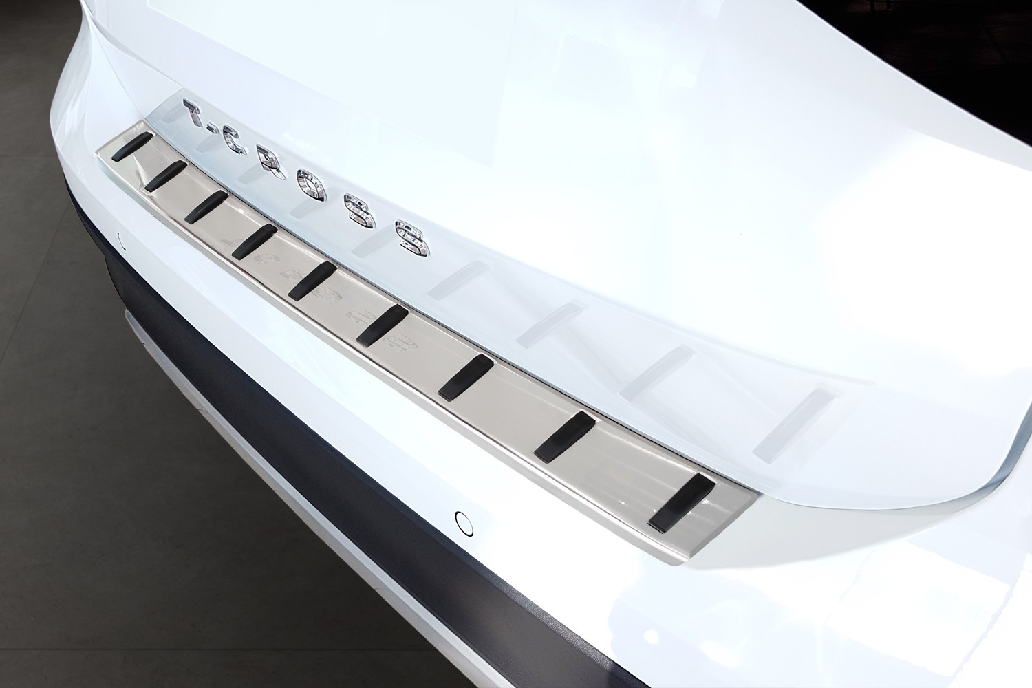 Rear bumper protector Volkswagen T-Cross stainless steel brushed ...